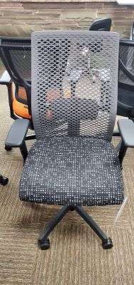 Charcoal and Dot Fabric Task Chair - Carroll's Office Furniture
